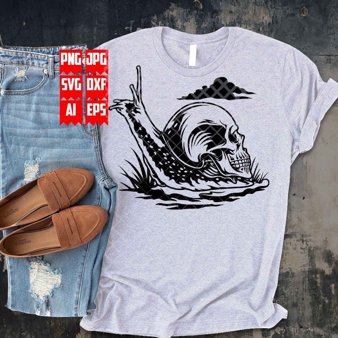 Snail Skull Svg | Haunted Animal Clipart | Horror Snail Stencil ...