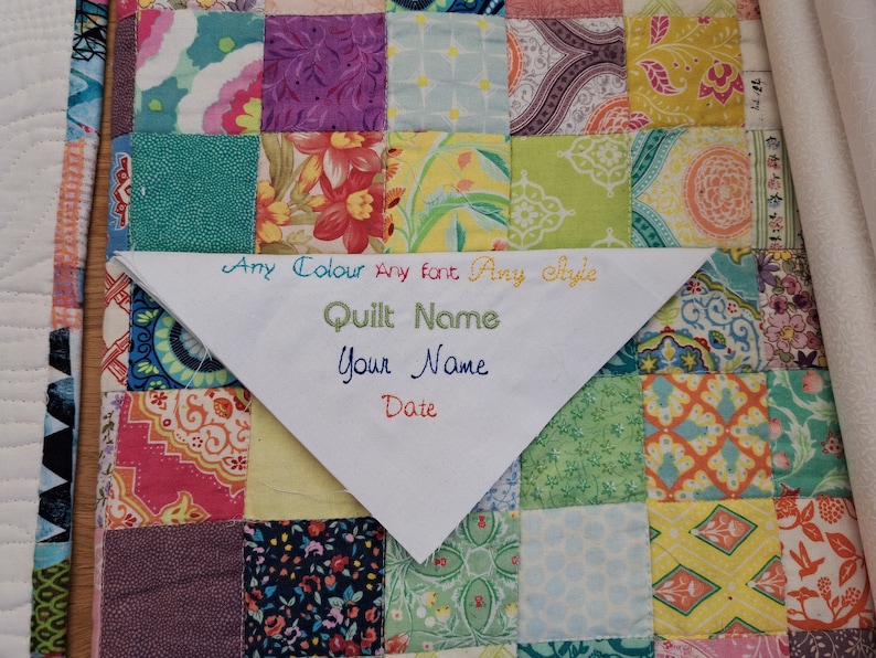 Custom Quilt Label Personalised Quilt Label Corner, Professional ...