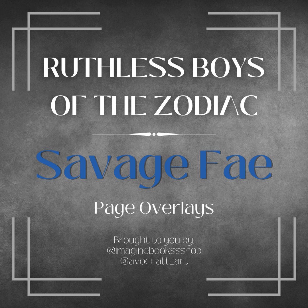 USA - Ruthless Boys of the Zodiac: Savage Fae Page Overlays - Etsy