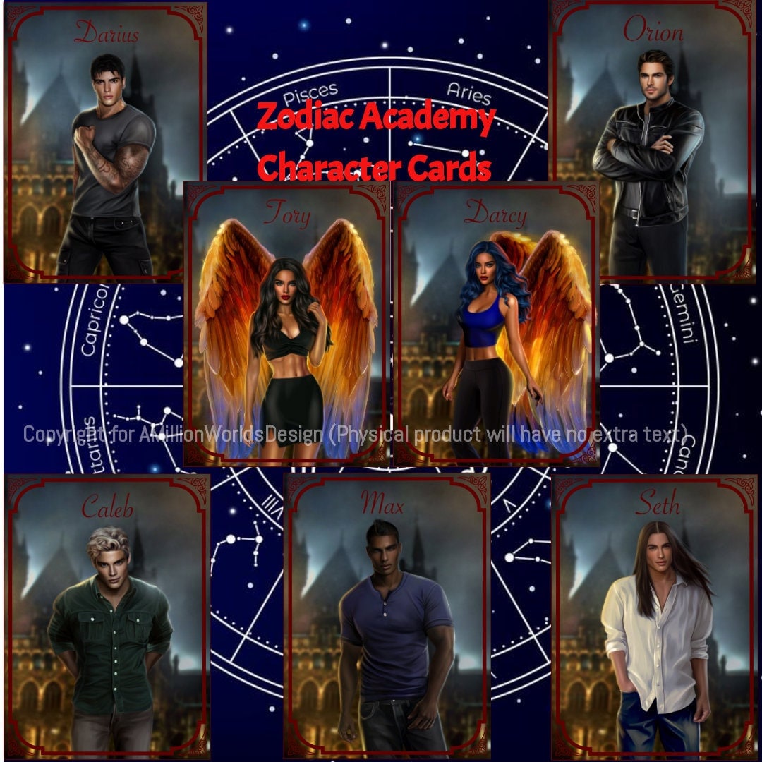 USA- Zodiac Academy Character Cards - Etsy