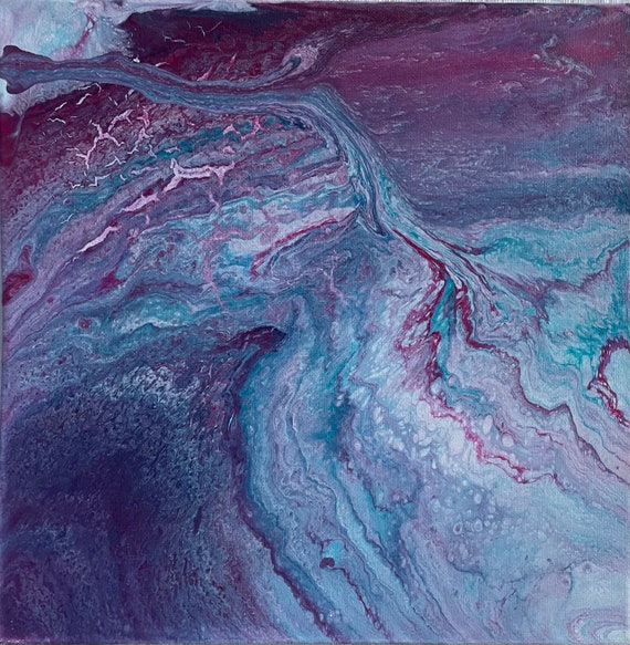 Pink Pouring Art Painting on Canvas - Etsy