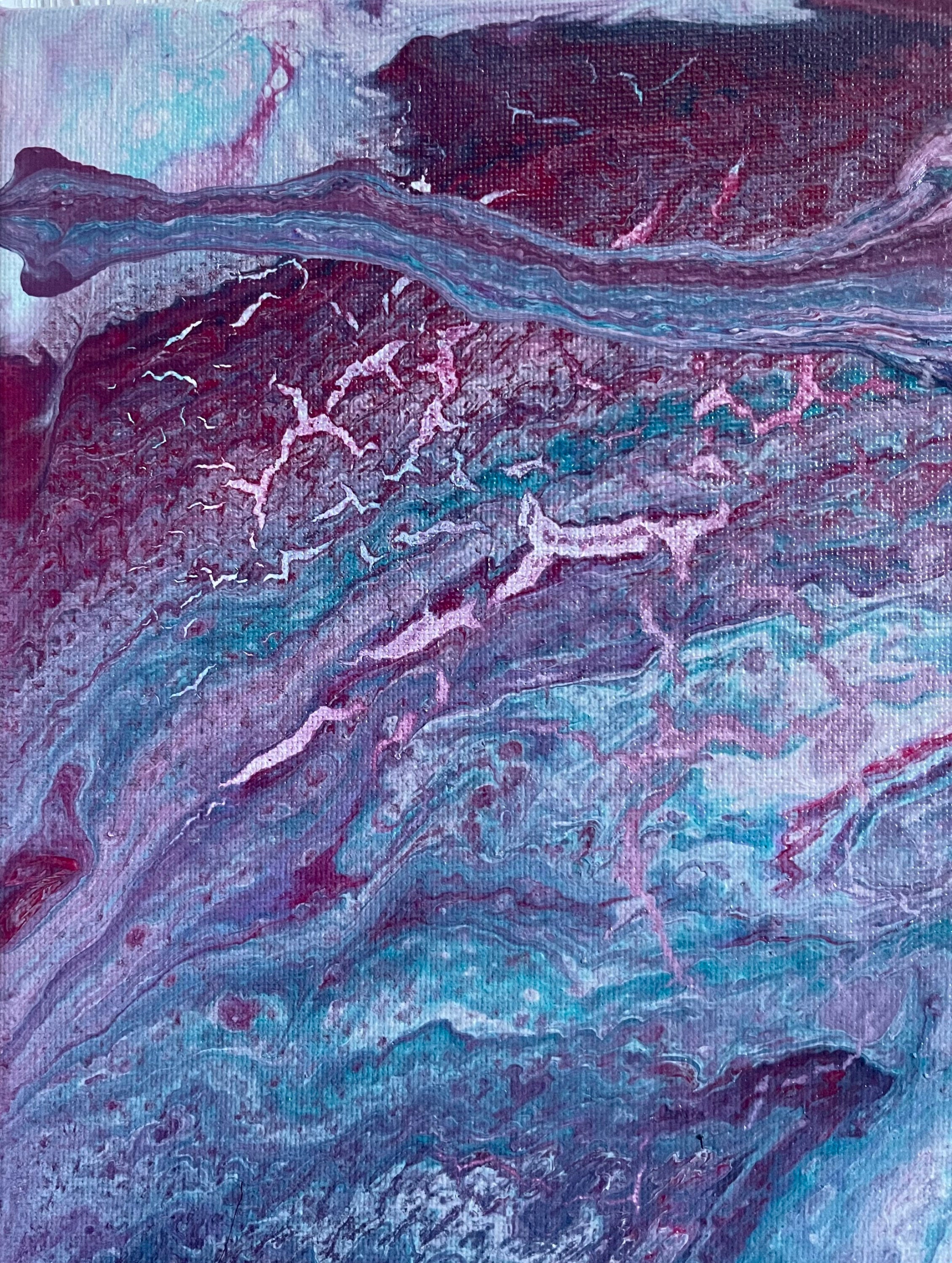 Pink Pouring Art Painting on Canvas - Etsy