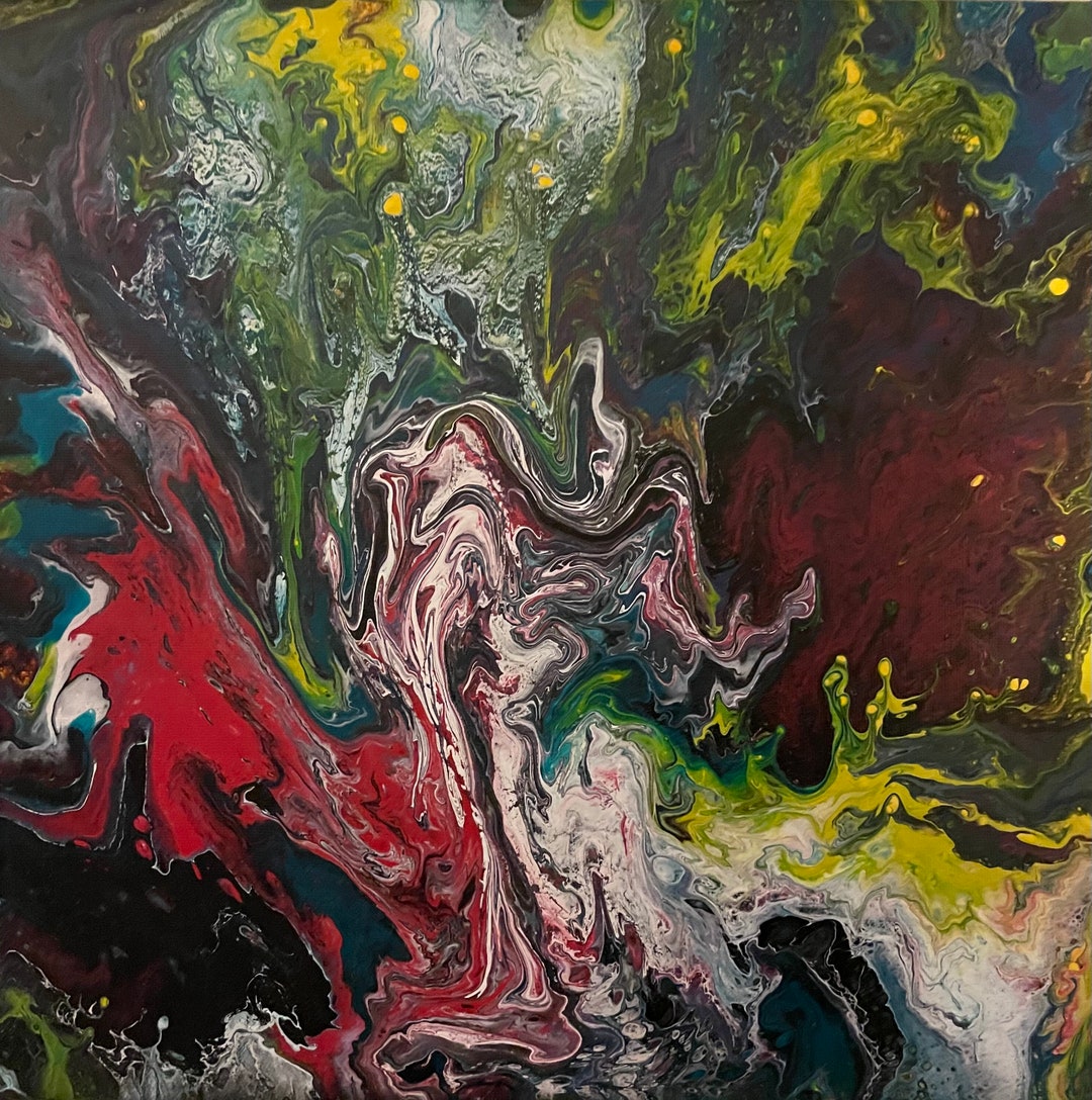 Abstract Pouring Art Painting on Canvas - Etsy