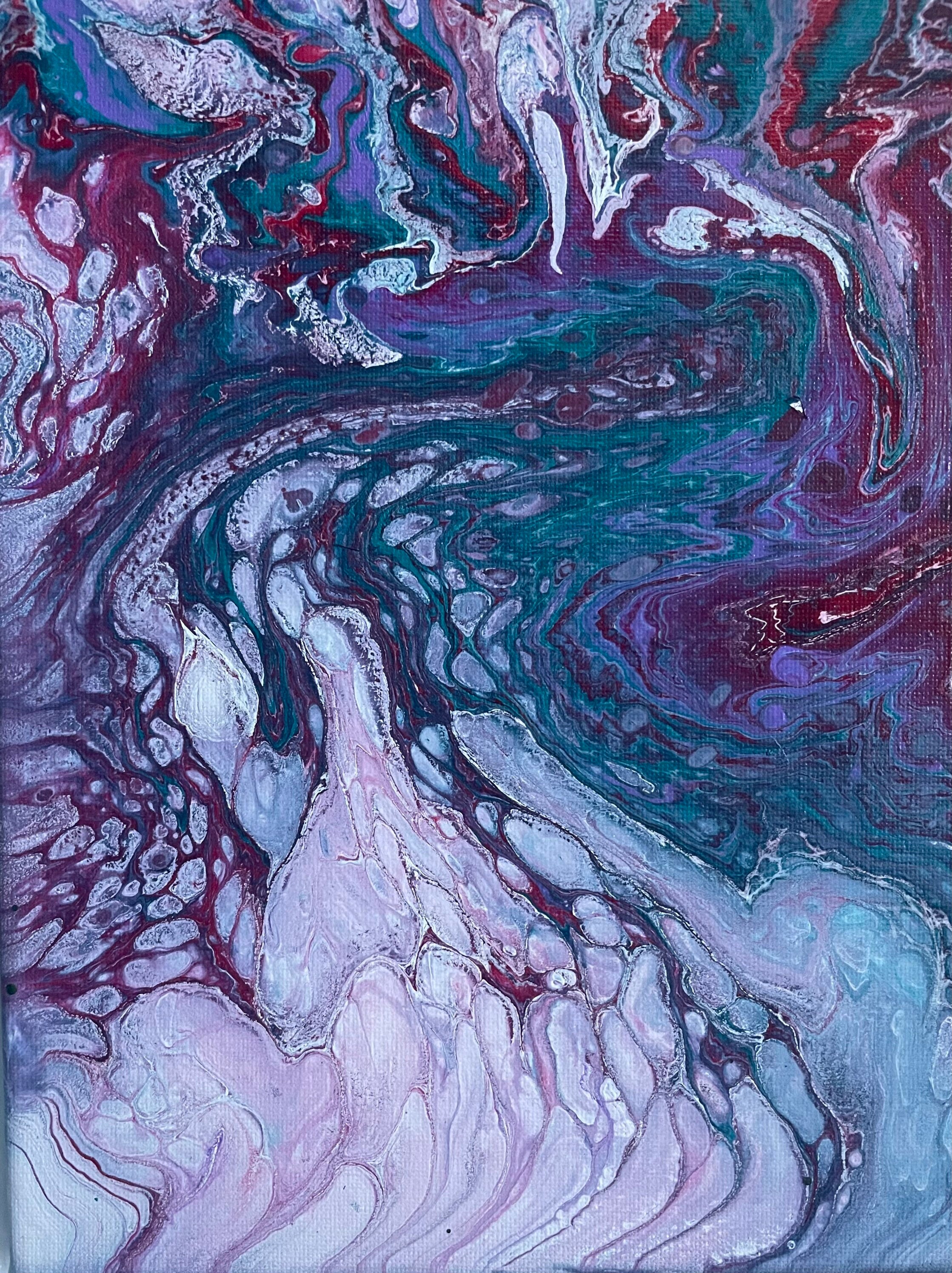 Red,purple,blue Pouring Art Painting on Canvas - Etsy