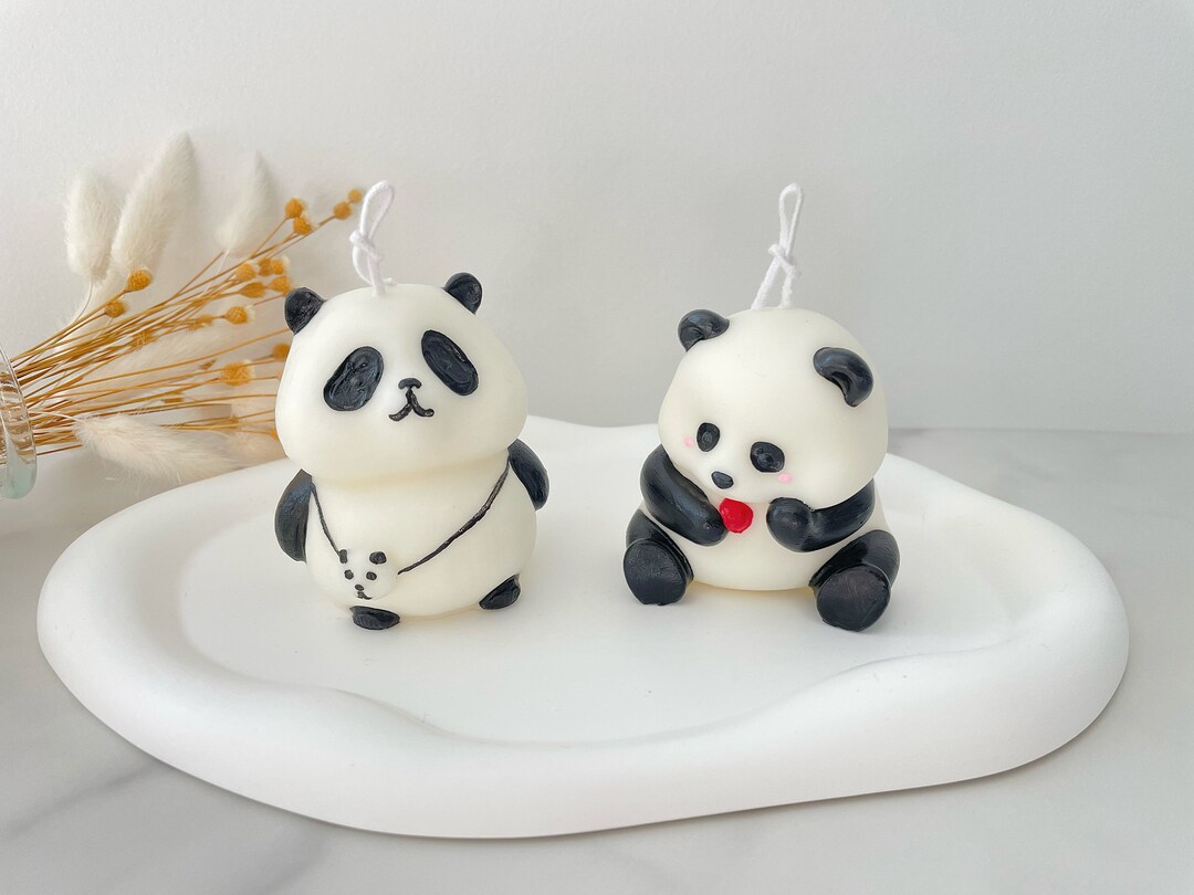 Panda Candle Decor Chinese Panda｜black and White Candle｜panda Shaped ...