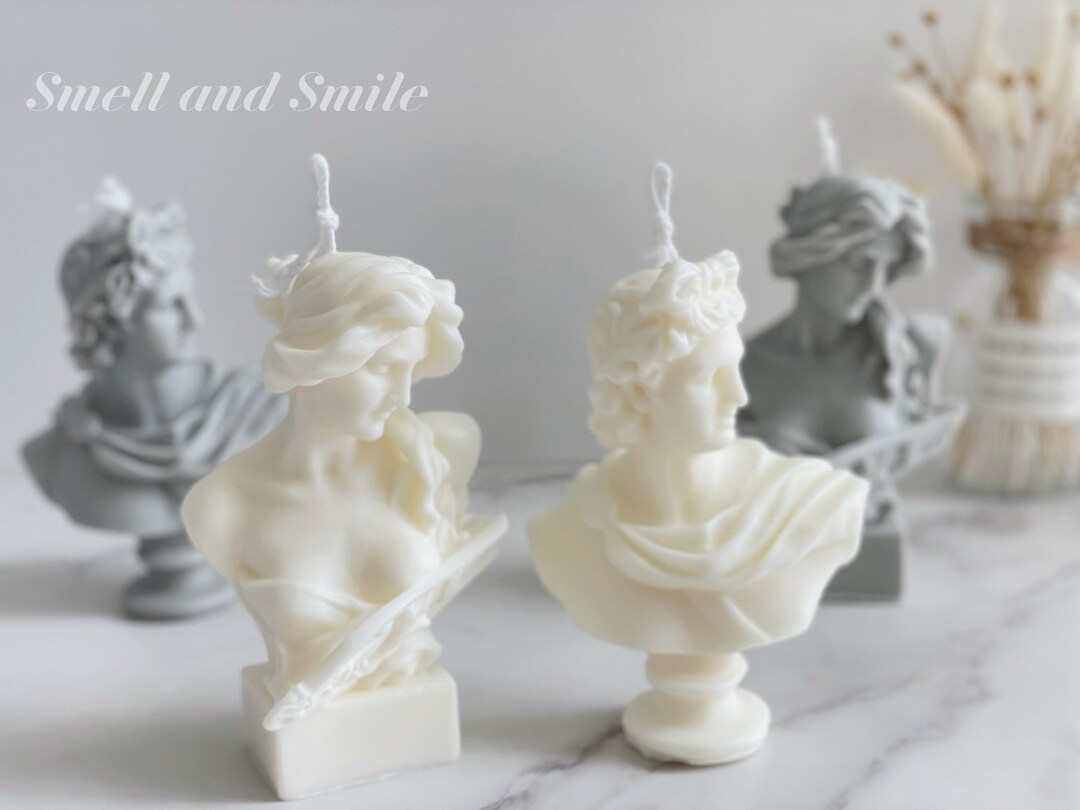 Apollo Bust Soy Wax Candle: Greek God Statue Candle - Etsy