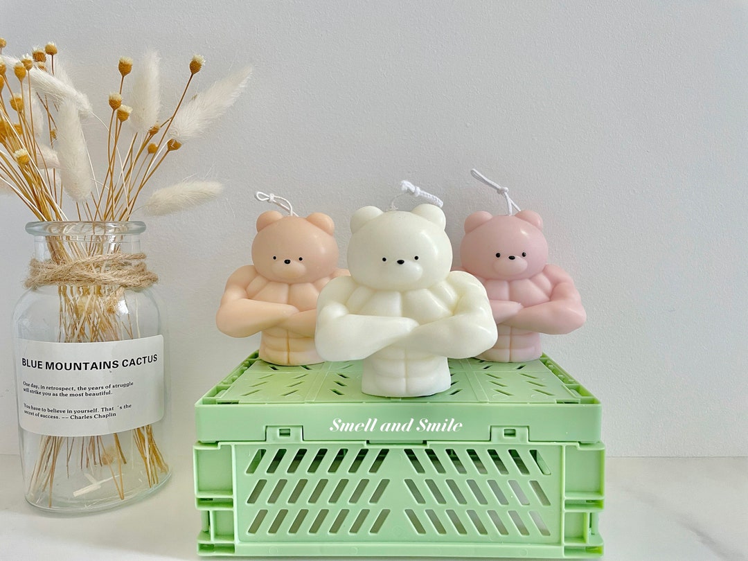 Buff Bearmuscle Bear Candlegift for Himhome Decorscented/unscented Soy ...