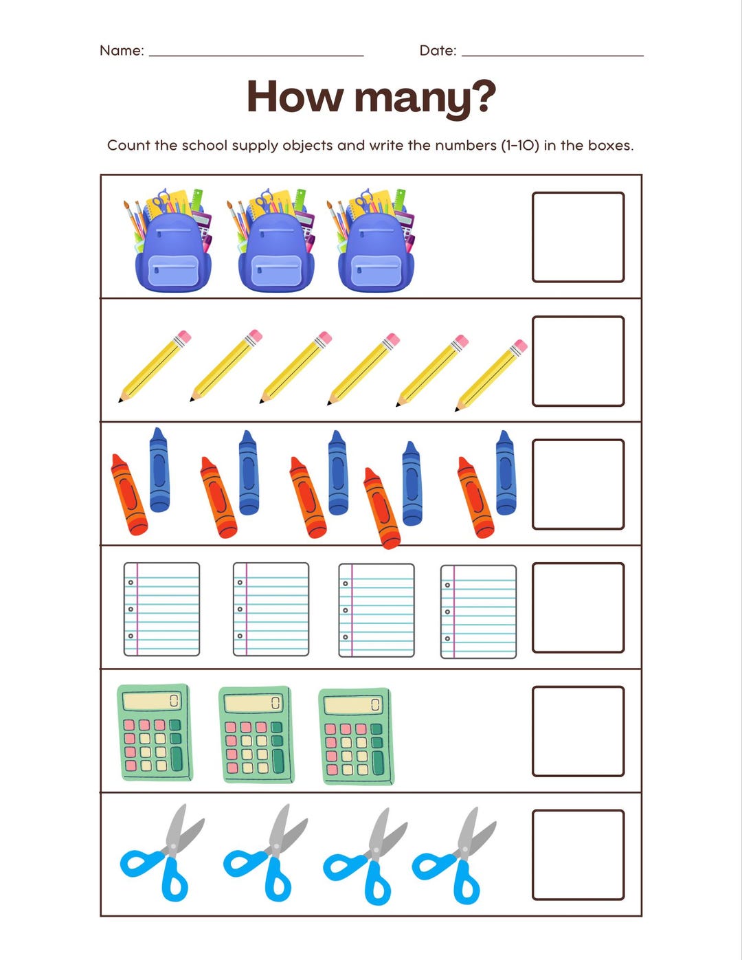 Counting Objects Workbook - Etsy