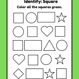Identifying Shapes Workbook - Etsy