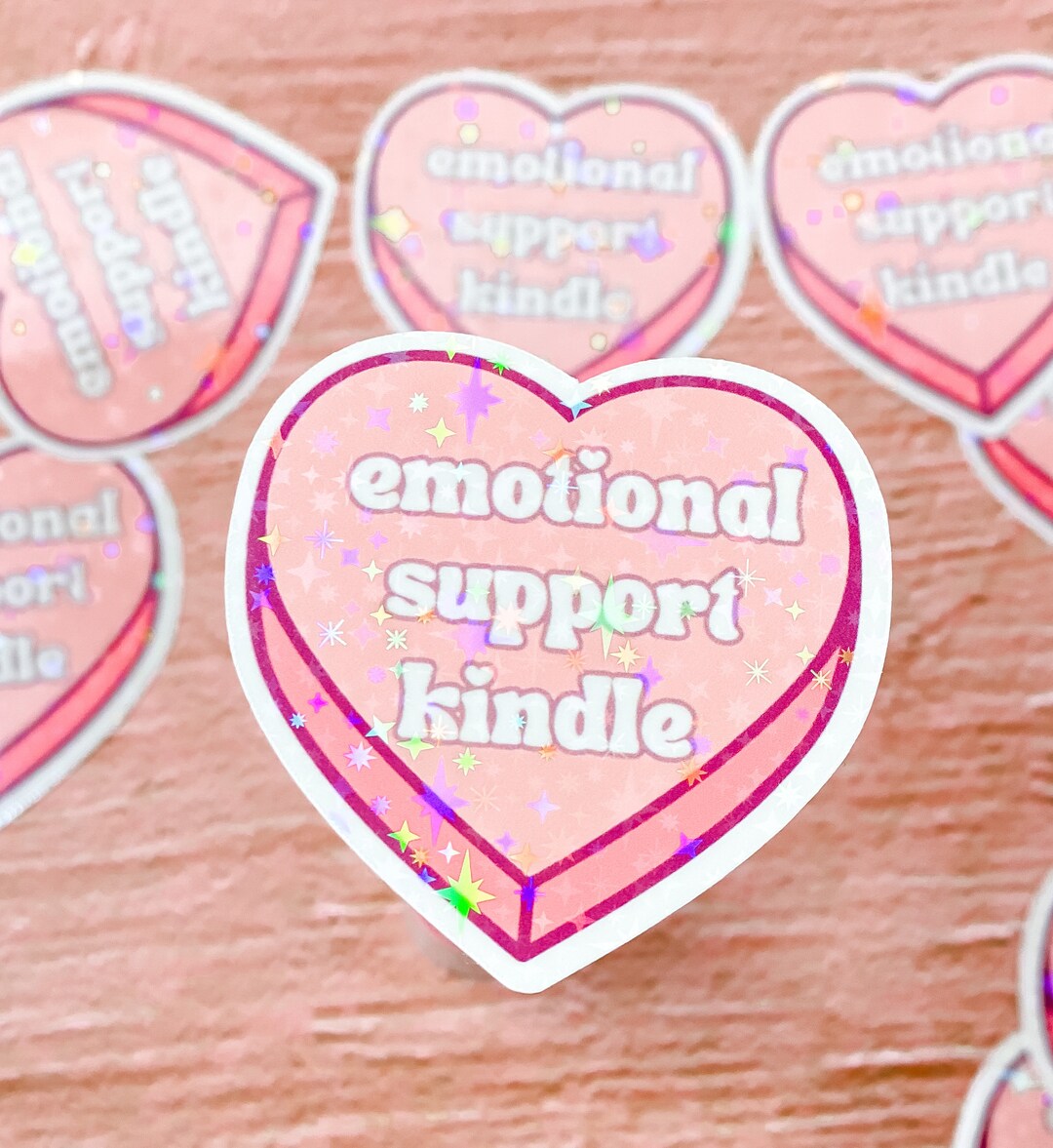 Emotional Support Kindle Heart Sticker | Kindle Sticker | Bookish Gifts | Romance Reader ...