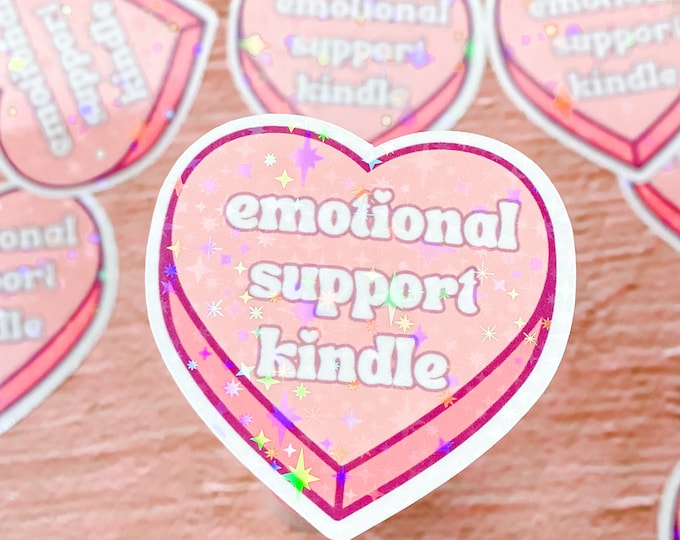 Emotional Support Kindle Heart Sticker | Kindle Sticker | Bookish Gifts ...