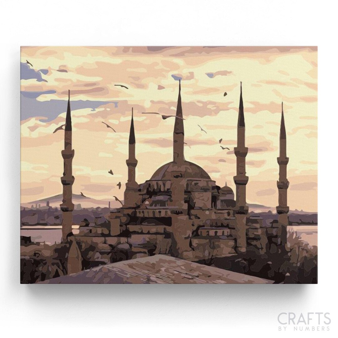 Royal Blue Mosque Paint by Numbers Premium Paint by Number Paint by ...