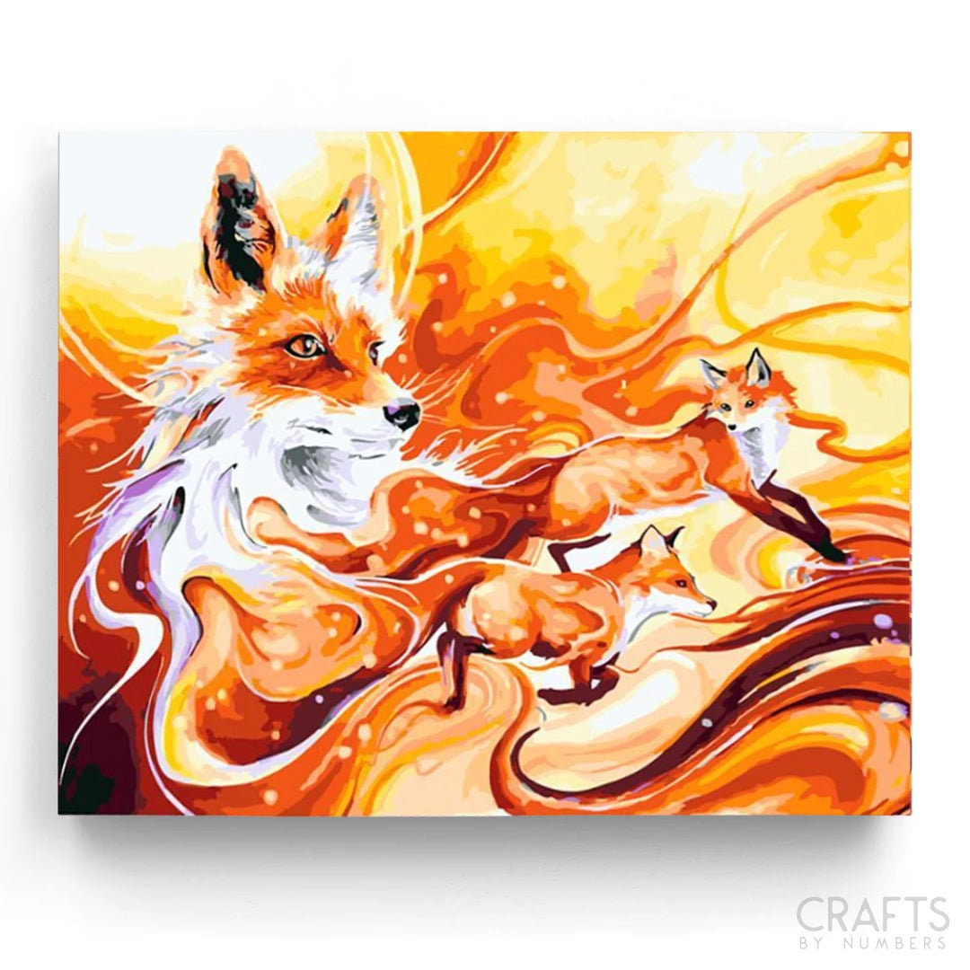 A Skulk of Foxes Paint by Numbers Premium Paint by Number Paint by ...