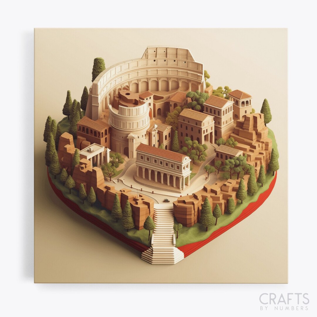 Rome City Isometric Paint by Numbers Premium Paint by Number Paint by ...