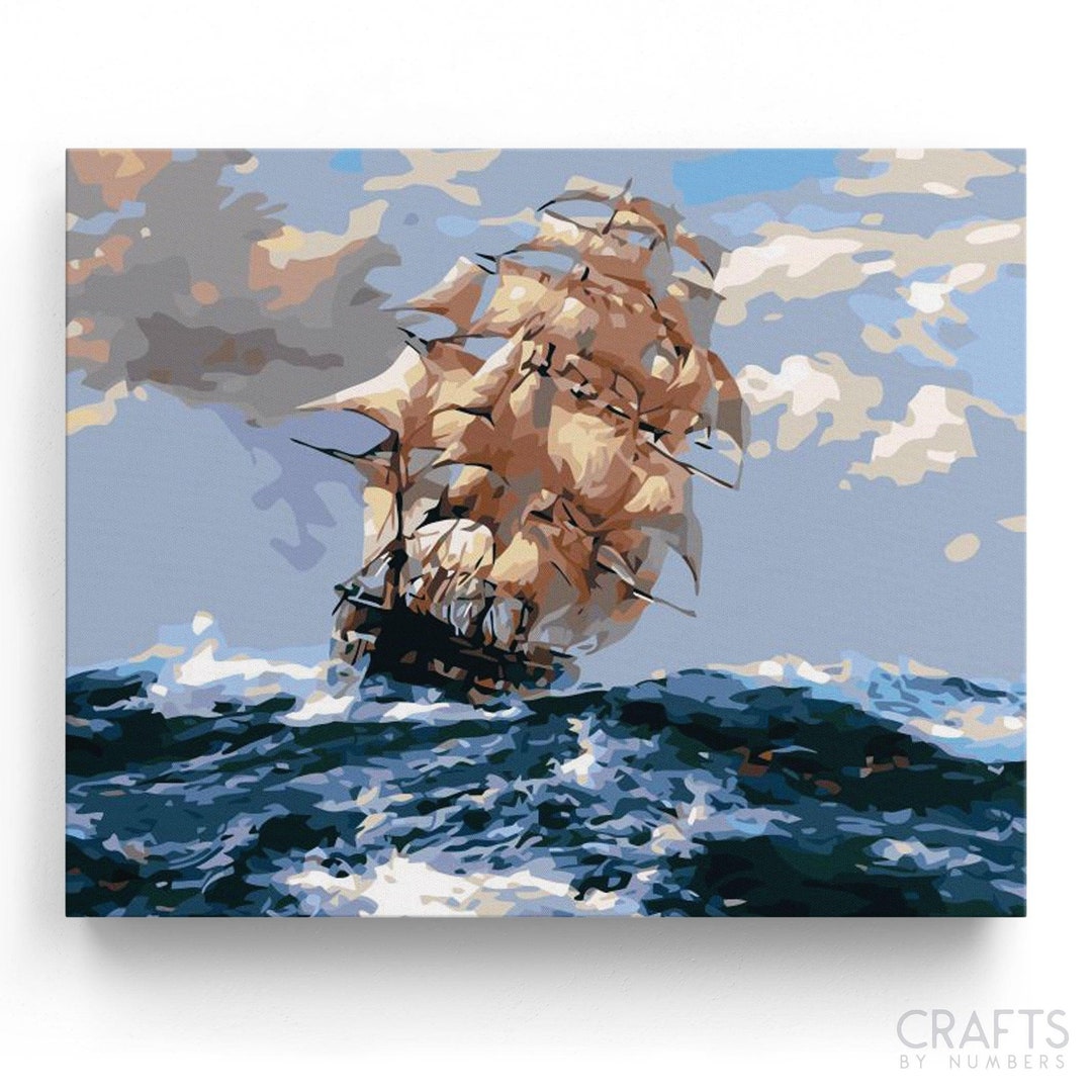 Abstract Sailing Ship Paint by Numbers Premium Paint by Number Paint by ...