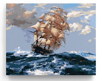 Paint by Number Sailing Ship - Etsy