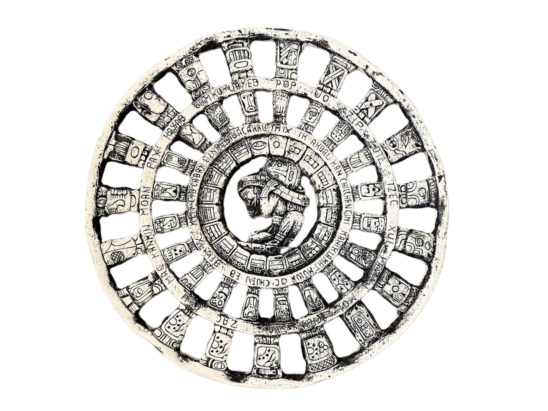 Mayan Calendar for Wall Pre-hispanic Calendar Tzolkin With Glyphs ...