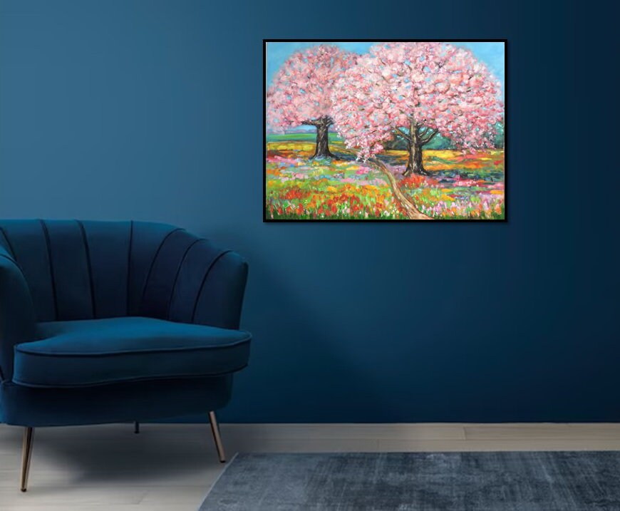 Flowering Trees in Spring Oil Painting Impasto Spring Painting - Etsy