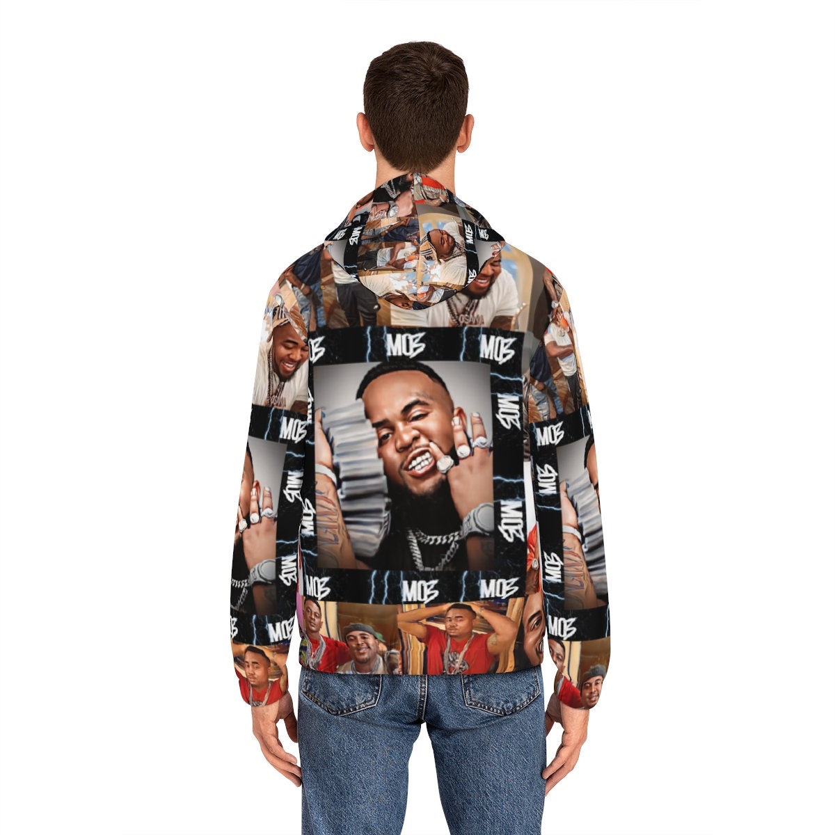 Men's Mo3 Rapper Full-Zip Hoodie Designed & Sold By Kwesi