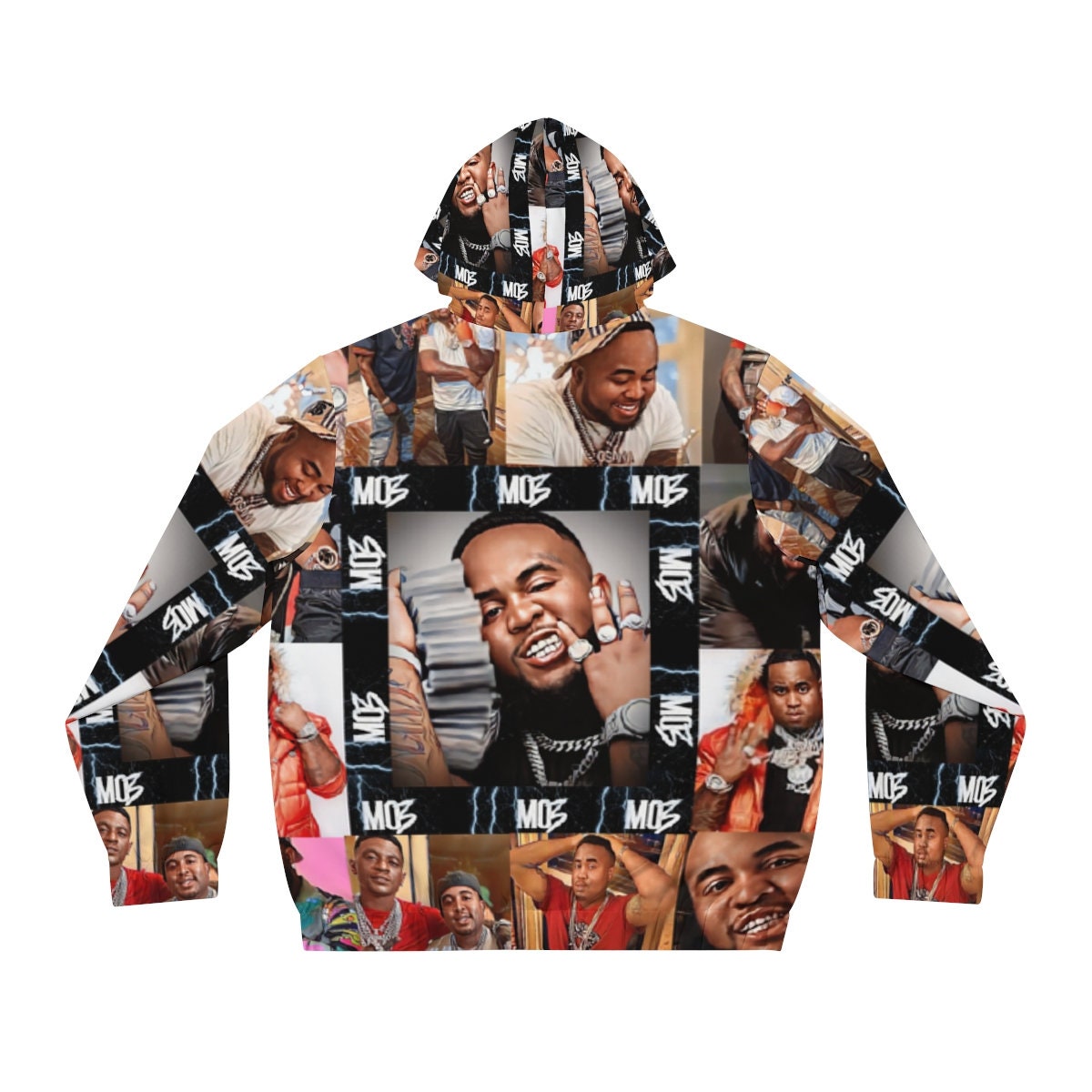 Men's Mo3 Rapper Full-Zip Hoodie Designed & Sold By Kwesi