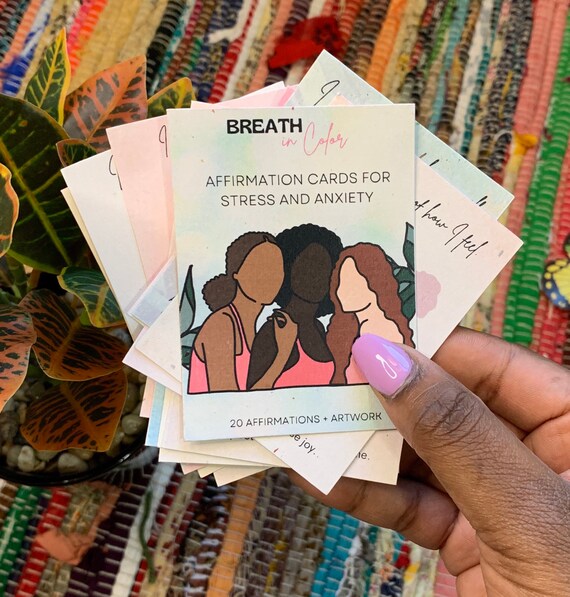 Positive Affirmation Cards for Stress Anxiety Women of | Etsy