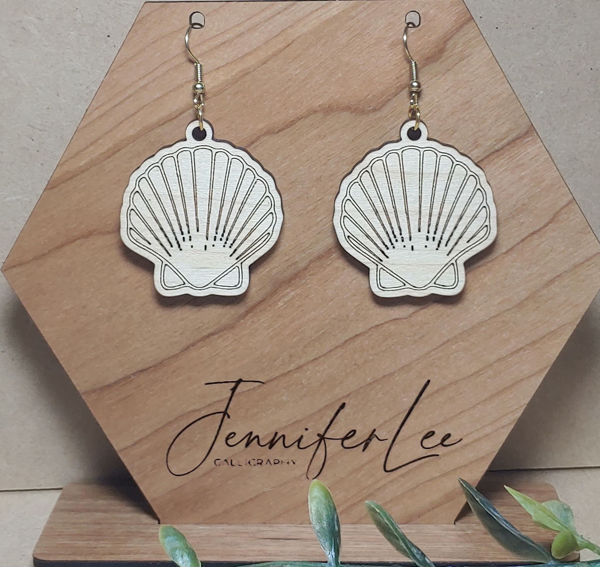 SVG Laser Cut File Engraved Shell Dangle Earring Bundle 8 Cut - Etsy