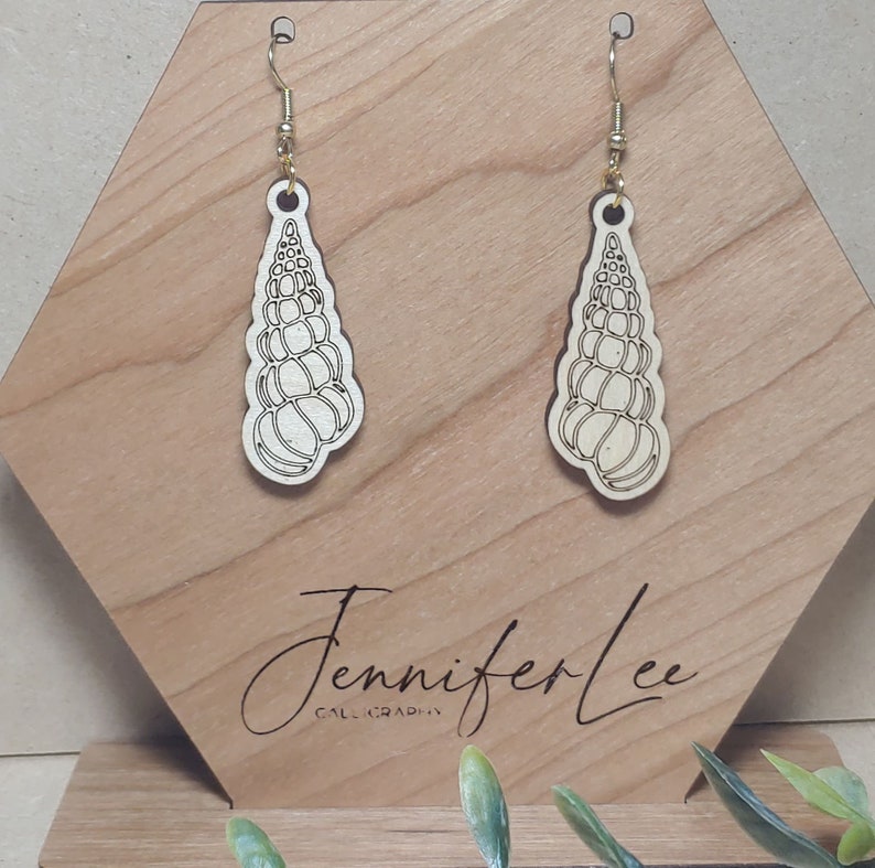 SVG Laser Cut File, Engraved Shell Dangle Earring Bundle 8 Cut File ...