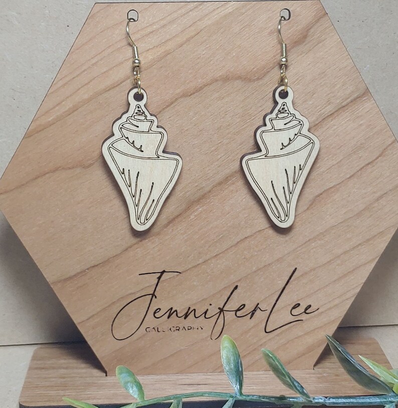 SVG Laser Cut File, Engraved Shell Dangle Earring Bundle 8 Cut File ...