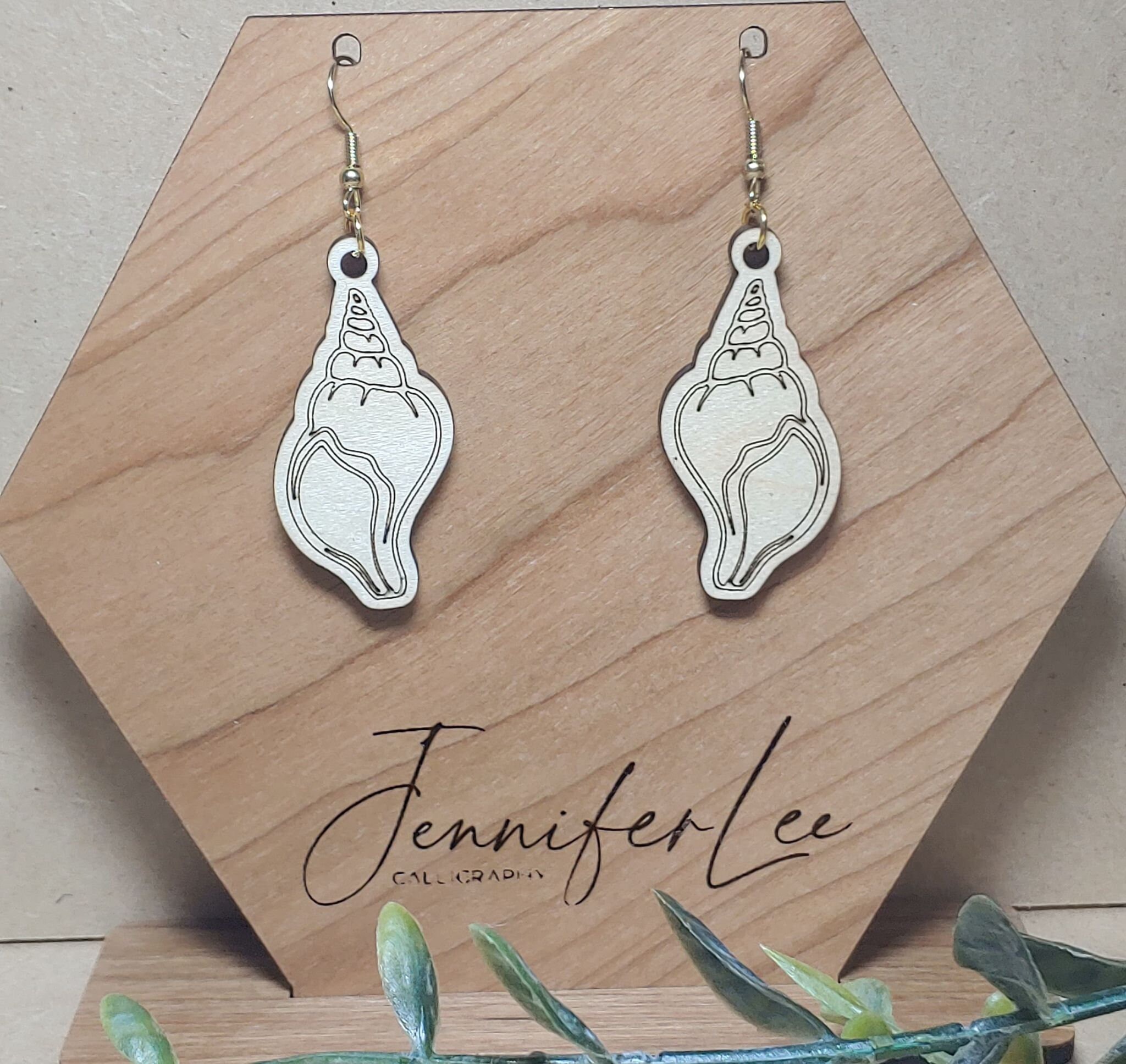 SVG Laser Cut File Engraved Shell Dangle Earring Bundle 8 Cut - Etsy