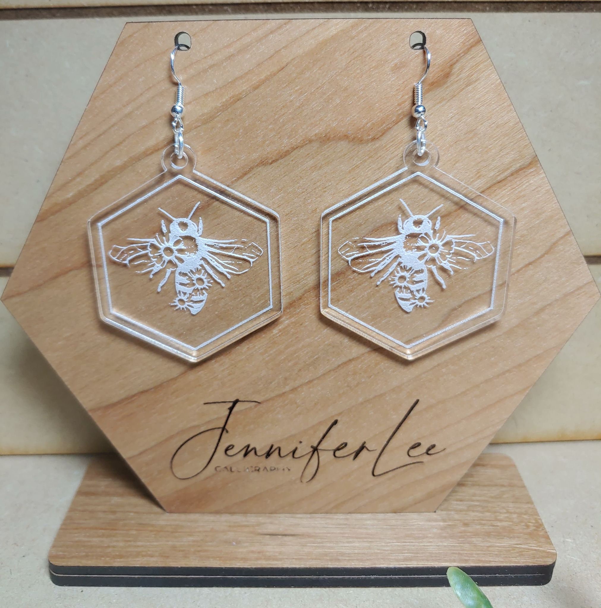 SVG , Laser Cut File, Engraved Honey Bee Dangle Earring Bundle 6 Cut ...