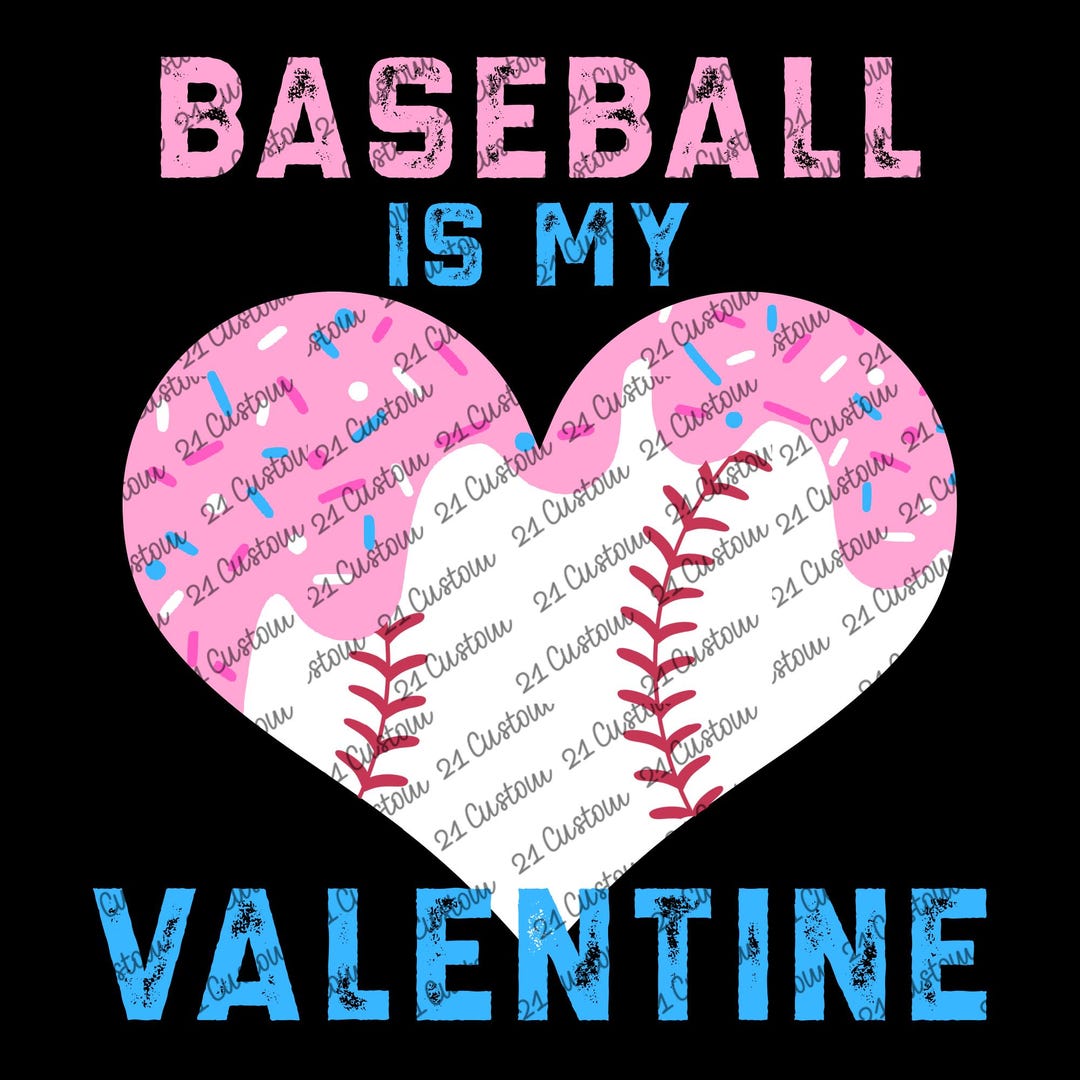 Baseball Drip Valentines Velo Ice Cream Youth Png Jpg - Etsy