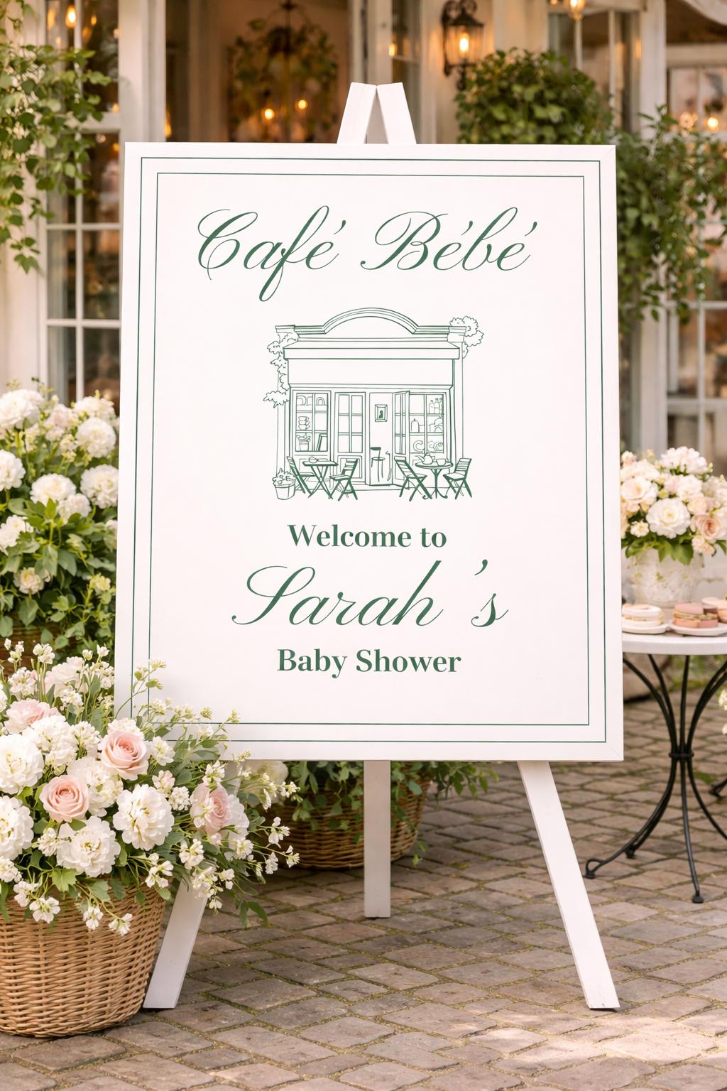 Café Bébé Ralph's Coffee Welcome Sign Baby Shower Digital Canva ...