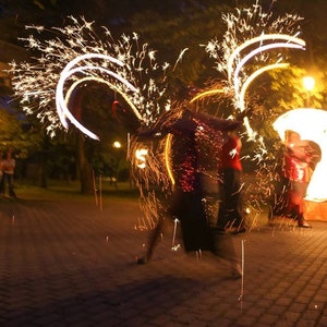 Pyro POI - Pair *** Travel Friendly *** Gift for Performers Circus ...