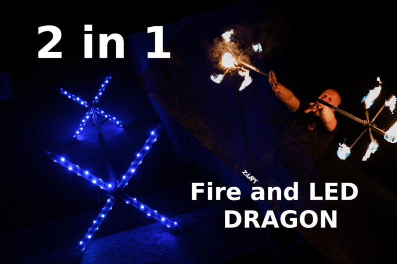 2in1 LED and Fire Dragon Staff, Collapsible Travel Staff - Etsy