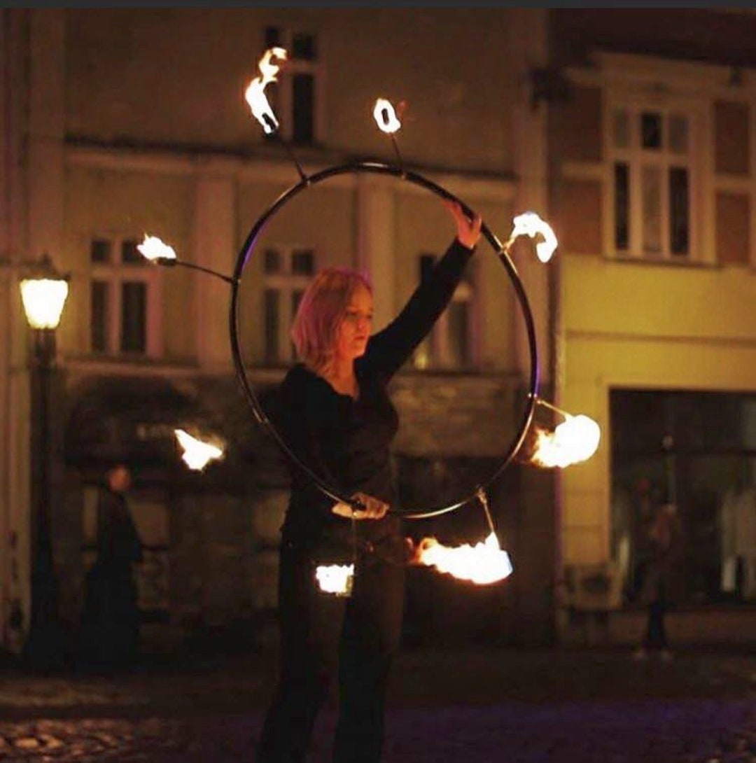 Fire Hula Hoop 5 Wick - Removable, Kevlar Heads TRAVEL FRIENDLY Gift ...