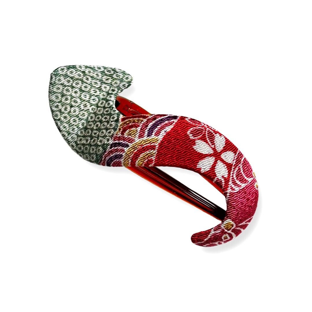Satomi Hair Clíp, S Shape Hair Claw, Japanese Vintage Print, Kimono ...