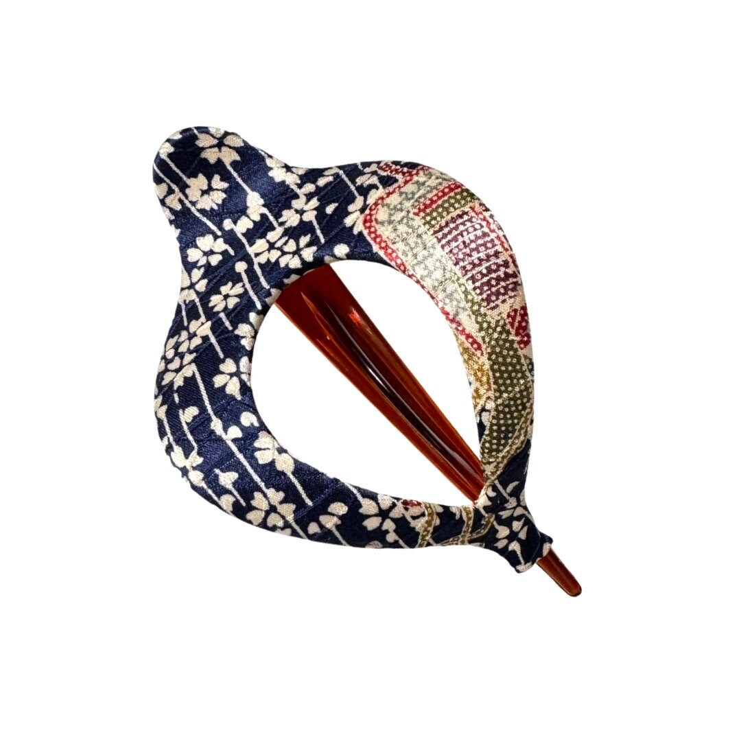 Silk Hair Clip, Satomi Silk Edition, Japanese Silk, Vintage Kimono Silk ...