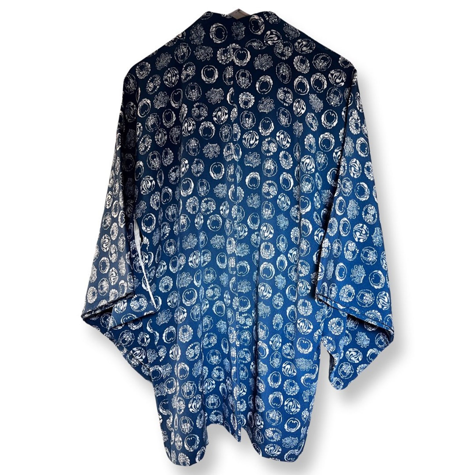 Blue Haori Jacket, Crepe Silk Haori, Japanese Haori, Vintage Haori ...