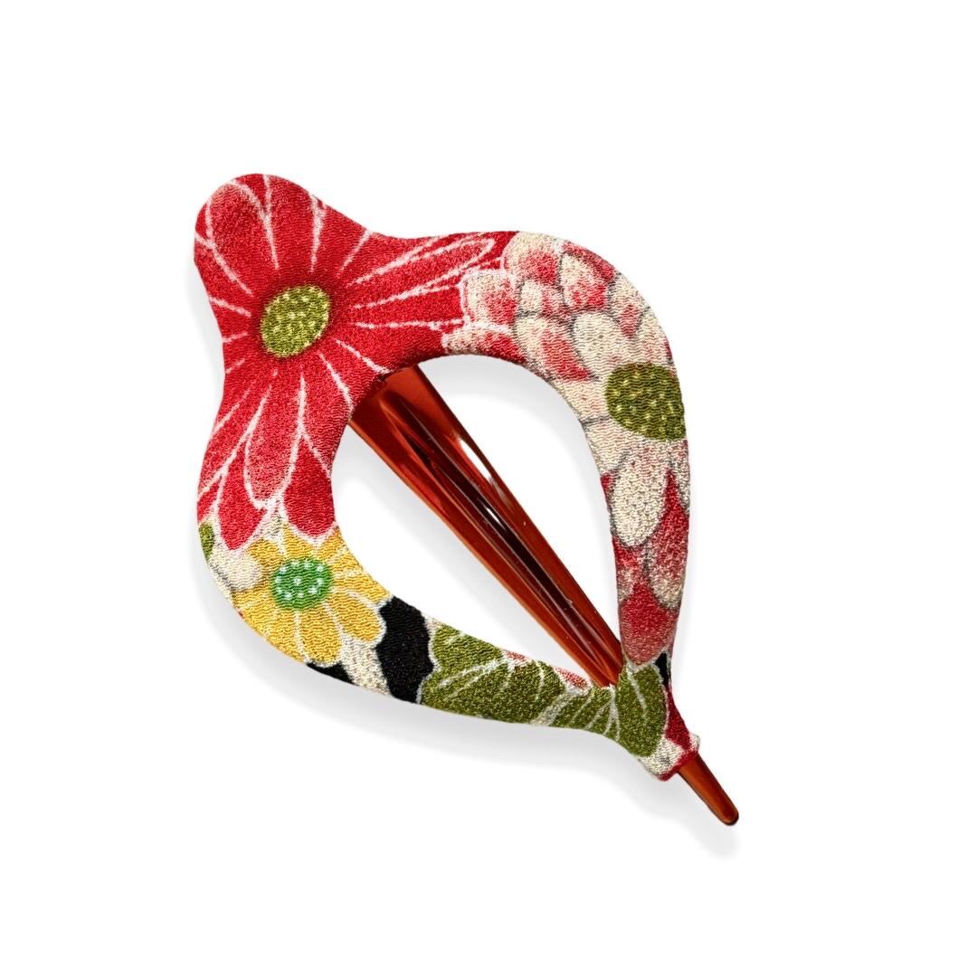 Hair Clip, Thick Hair Clip, Japanese Hair Clip, Japanese Vintage Print ...