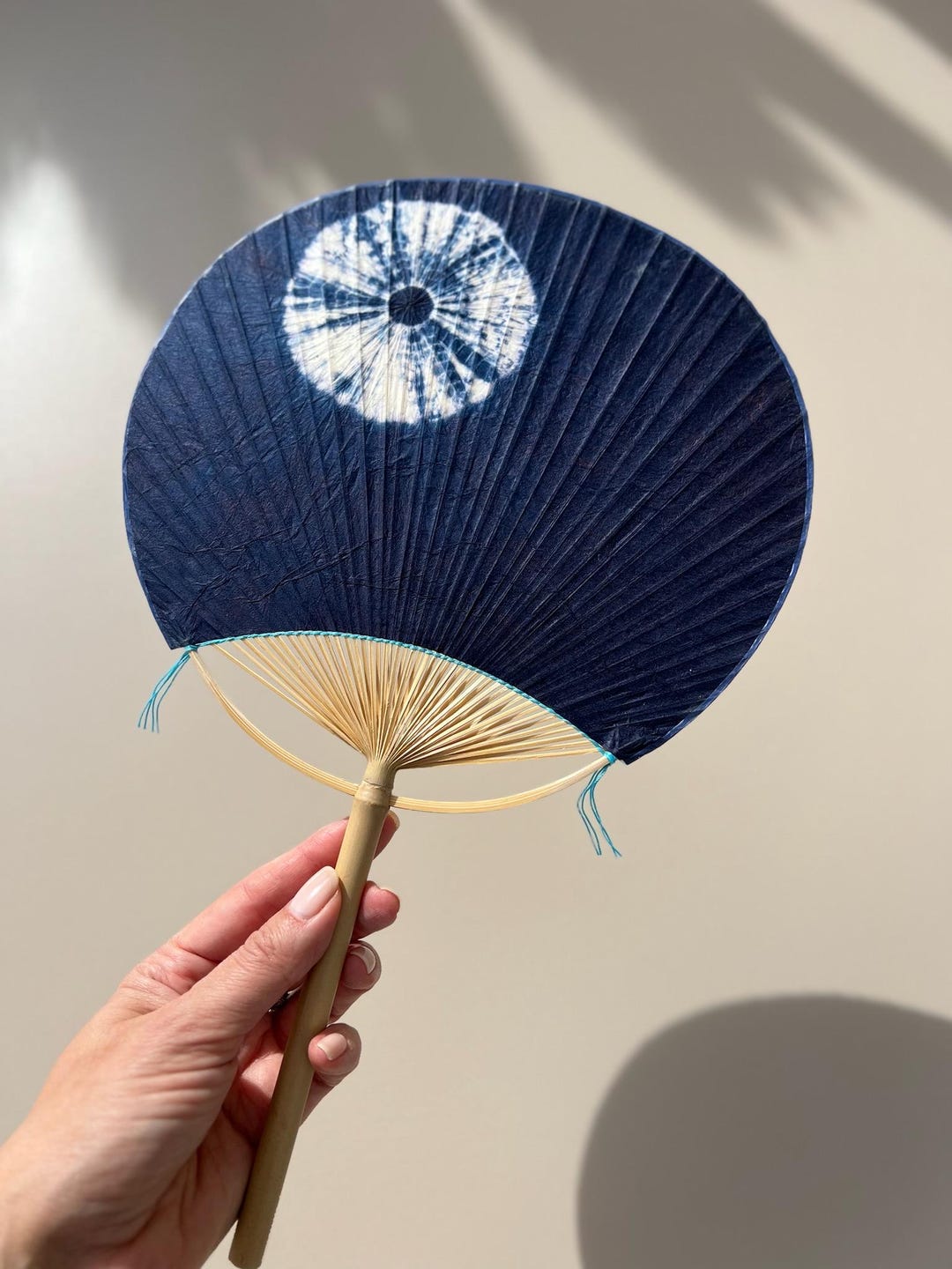 Bamboo Uchiwa Fan, Japanese Fan, Hand Dyed Japanese Shibori, Japanese ...
