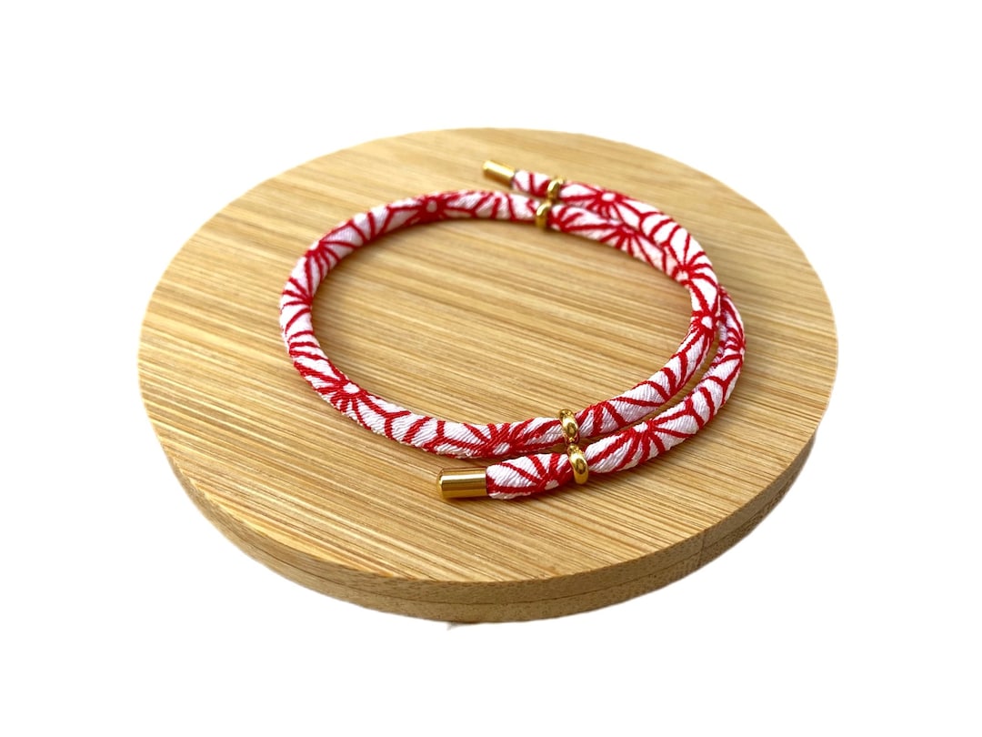 Red Bracelet, Japanese Bracelet, Kimono Bracelet, Friendship Bracelet ...