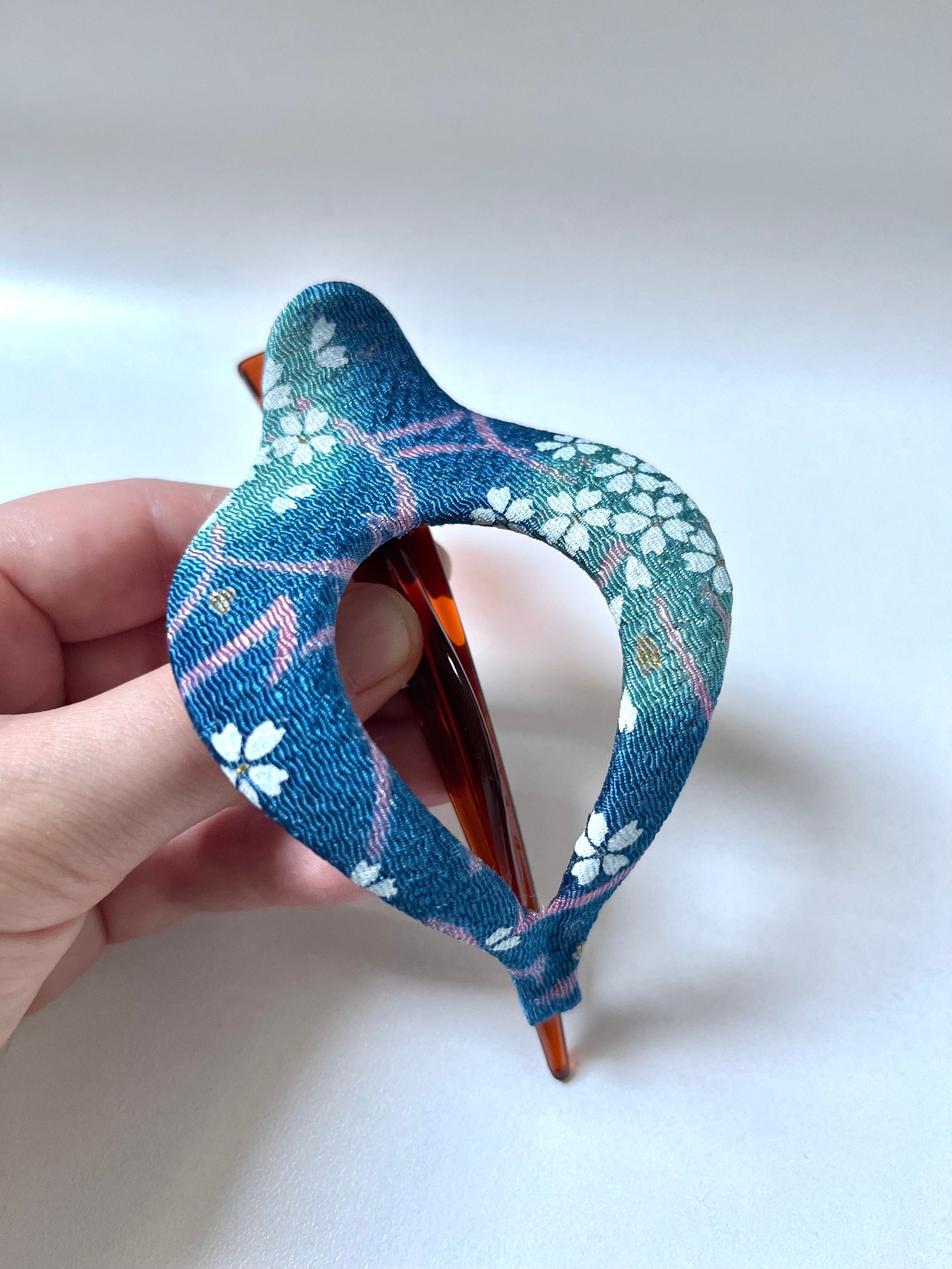 Blue Hair Clip, Thick Hair Clip, Kimono Hair, Japanese Style, Hair Claw ...