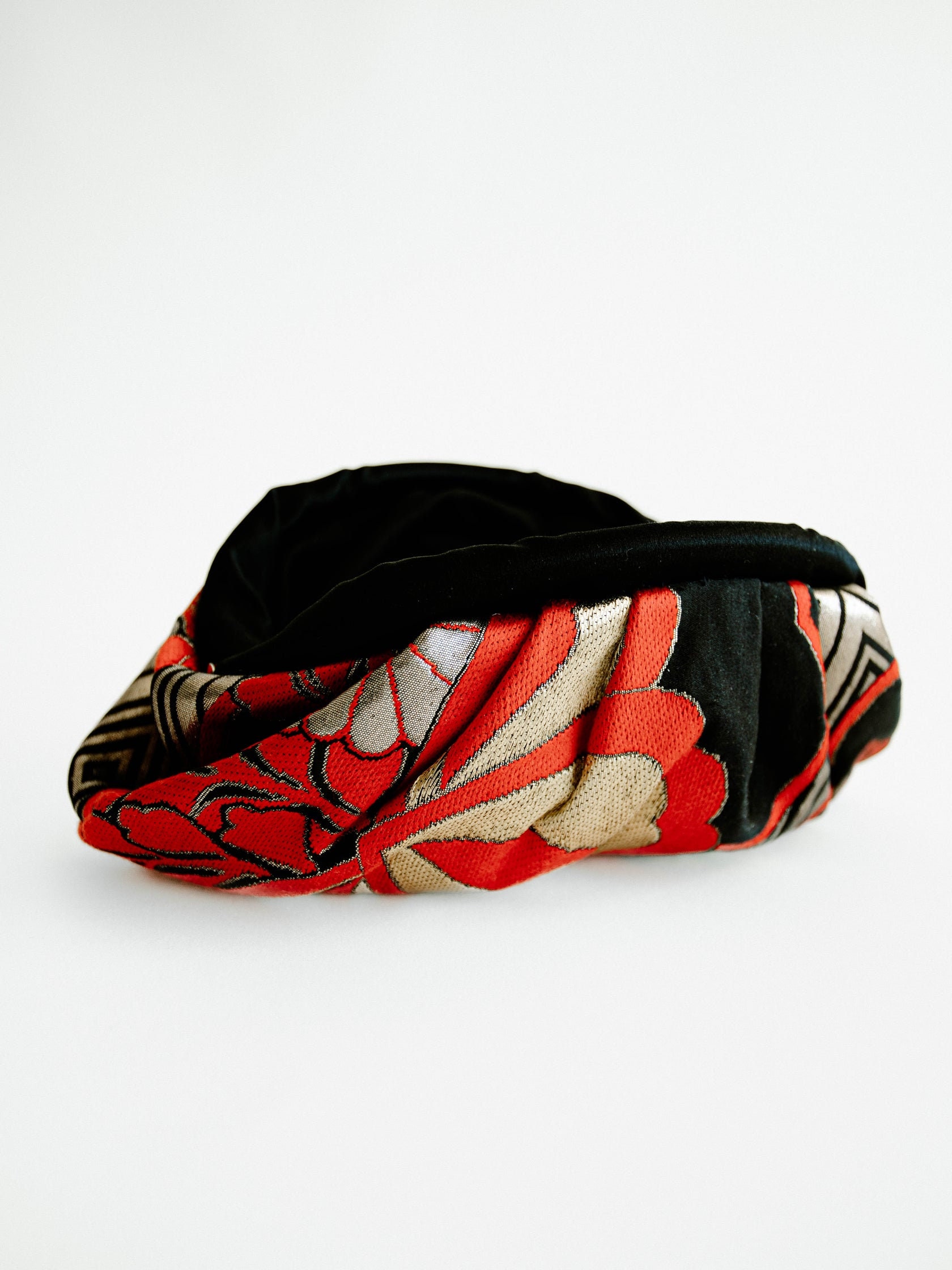 Red and Black Japanese Silk Bag, Silk Handbag, Red Silk Clutch, Gold ...