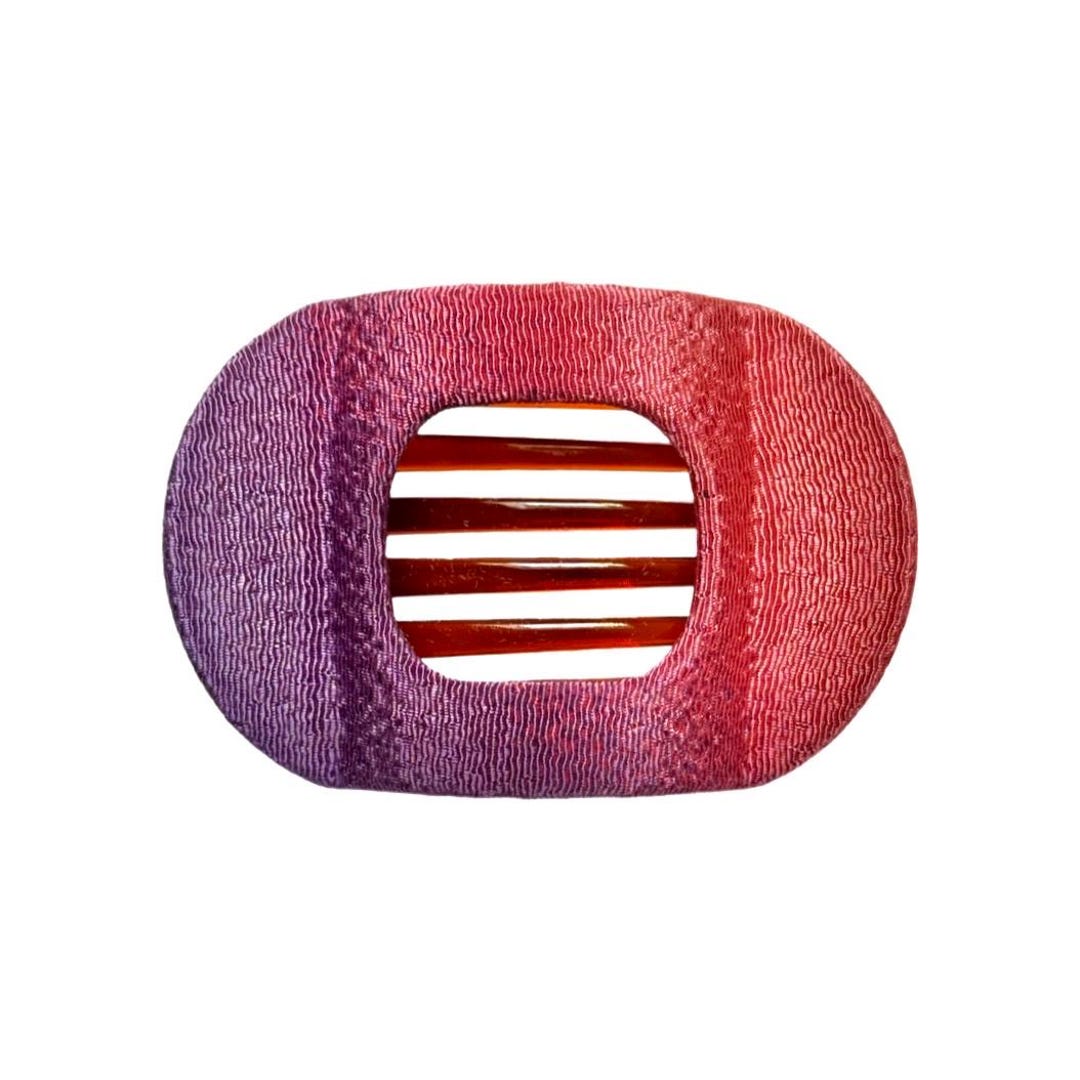 Satomi Clip, Thin Hair Clip, Barrette Clip, Asanoha Print, Pink Hair ...