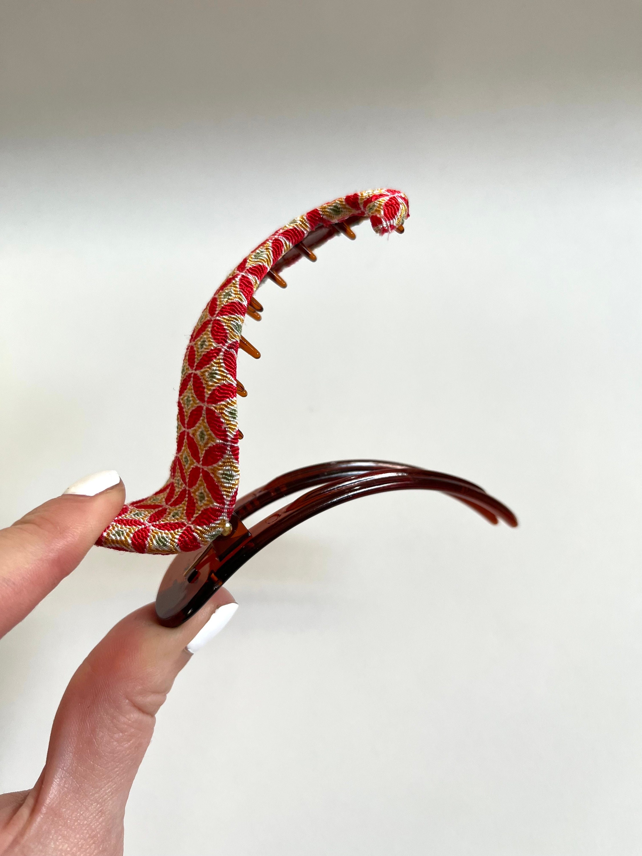 Satomi Hair Clíp, S Shape, Japanese Clip, Kimono Hair Clip, Red Clip ...