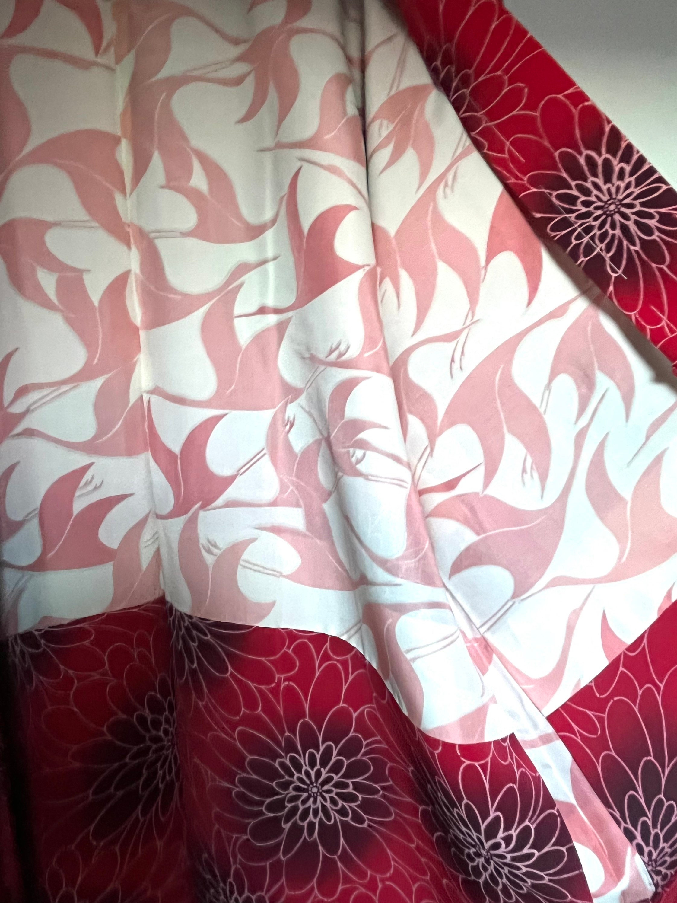 Haori Jacket, Japanese Haori, Red Vintage Haori, Silk Haori, Short ...