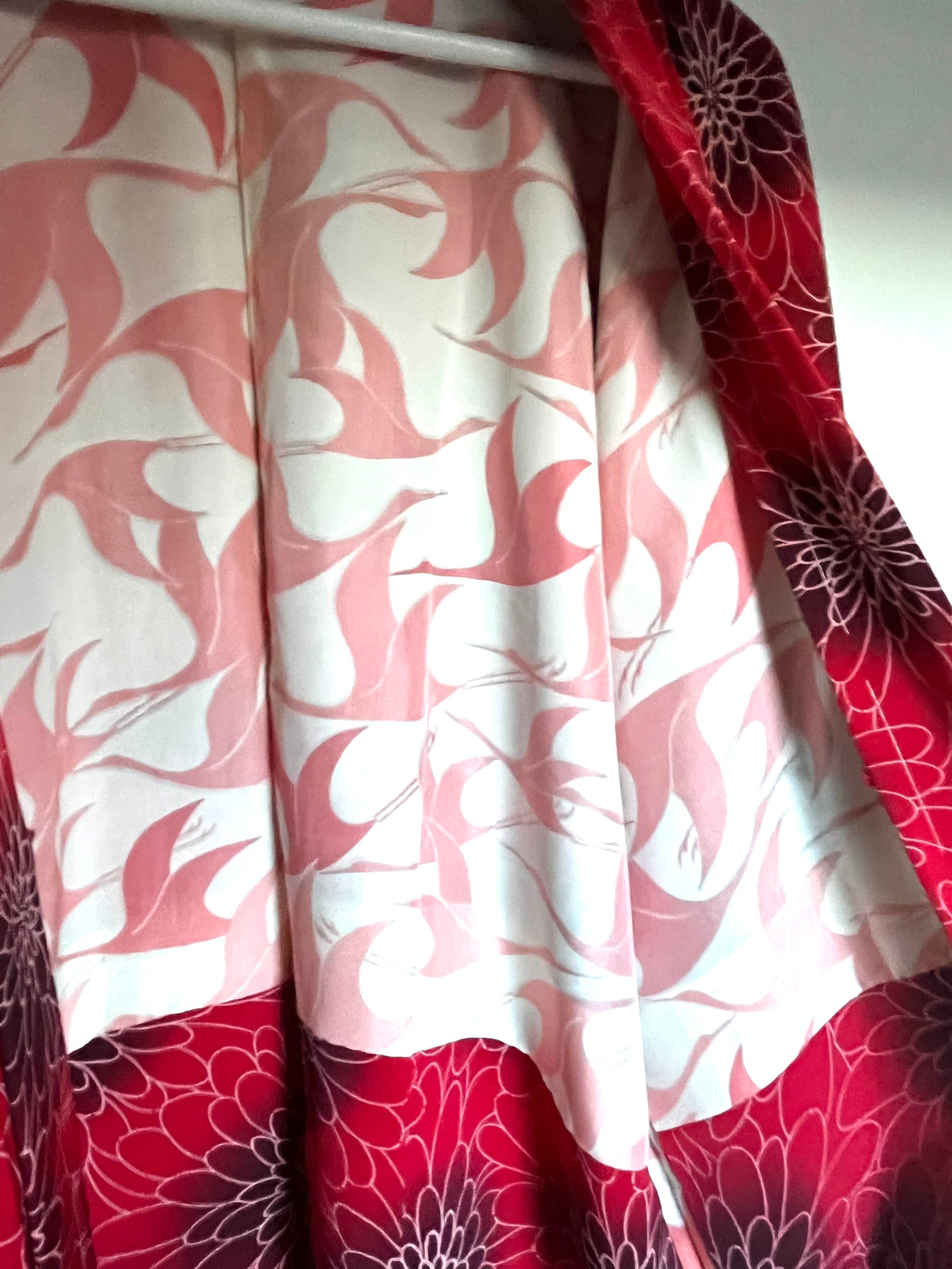 Haori Jacket, Japanese Haori, Red Vintage Haori, Silk Haori, Short ...