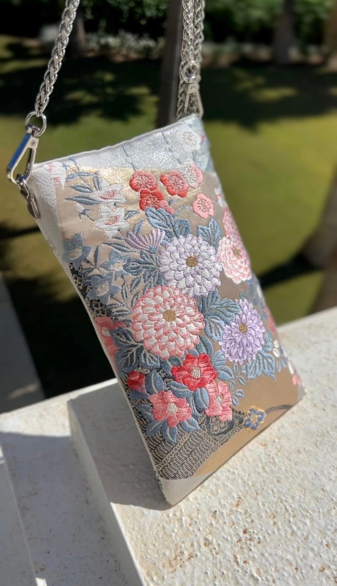 Obi Silk Pochette, Silk Phone Bag, Silk Pochette, Kimono Bag, Shoulder ...