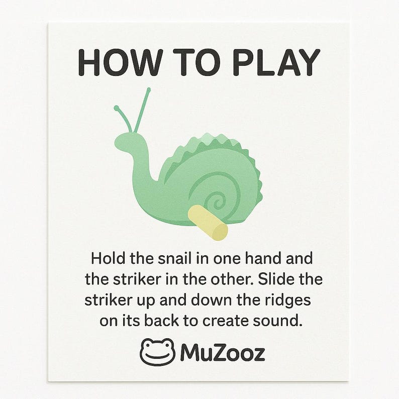 3D Printed Snail Guiro – Musical Animal Sound Toy | Handcrafted Eco ...
