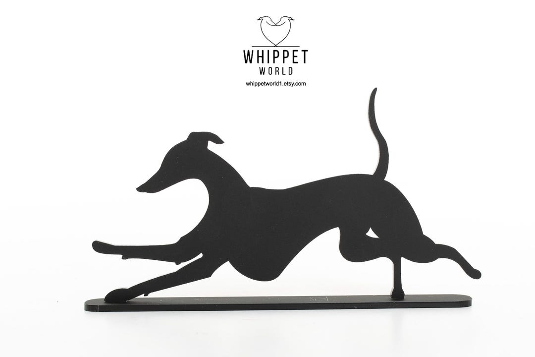 Running Whippet/greyhound Silhouette – Matte Black Acrylic Ornament ...